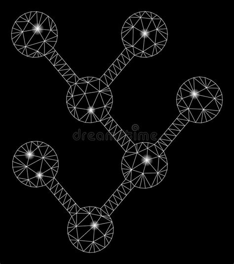 flare mesh 2d binary tree with flare spots stock vector illustration