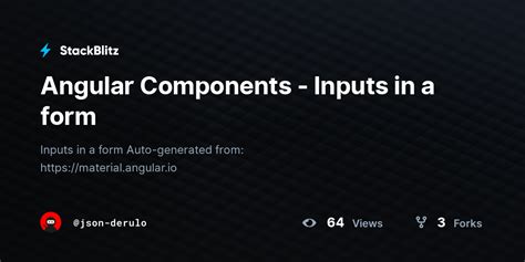 angular components inputs in a form stackblitz