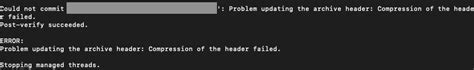 Compression Of The Header Failed And Unable To Append To Archive In Flame