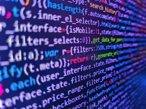 Programming Coding With Editor Colorful Themes Coding Programmer Abstract Background Stock