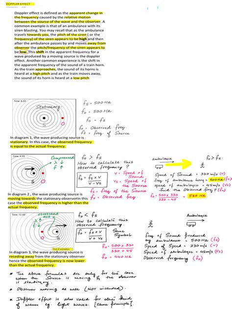 Doppler Effect Formulas Pdf