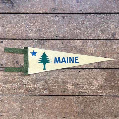 Maine 1901 Bicentennial Flag Pennant Etsy Pennant Flag Prints
