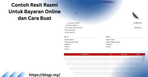 Contoh Resit Rasmi Untuk Bayaran Online Dan Cara Buat