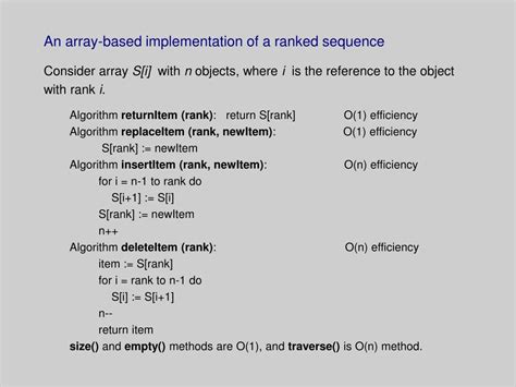 Ppt The Ranked Sequence Adt Powerpoint Presentation Free Download