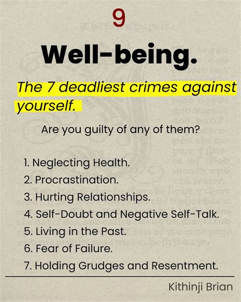 Kithinji Brian On Linkedin The 7 Deadliest Crimes Against Yourself