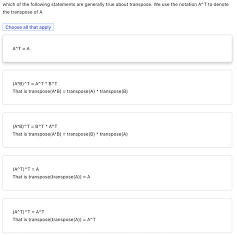 Solved Which Of The Following Statements Are Generally True Chegg