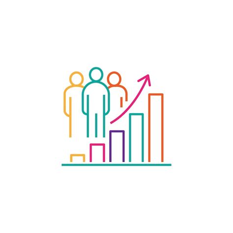 Premium Vector People Evolution Chart Population Growth Icon Increase
