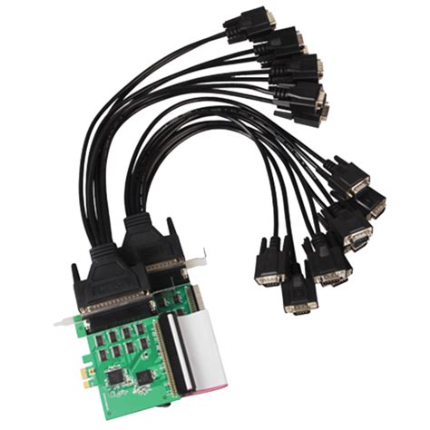 PCI-E 16-port (RS232, DB-9) Serial Controller Card with Fan-out Cable