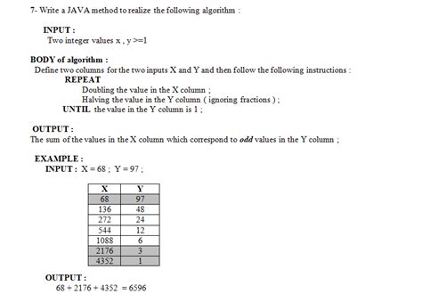Solved Write A JAVA Method To Realize The Following Chegg