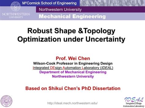 Robust Shape And Topology Optimization Northwestern Pdf Physics