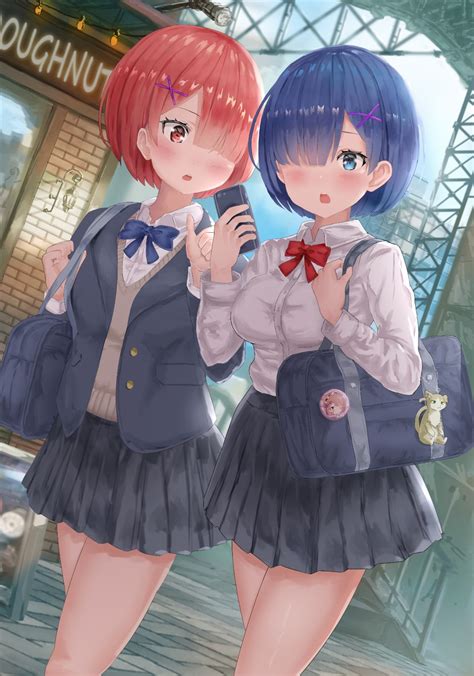 Rem And Ram Re Zero Kara Hajimeru Isekai Seikatsu Drawn By Toma Hanon Danbooru