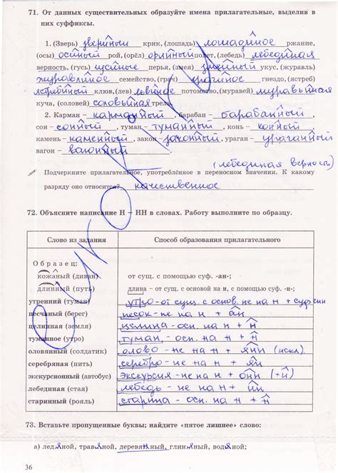ГДЗ Номер стр. 36 Русский 6 класс Богданова Рабочая тетрадь