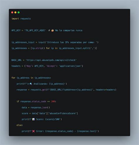 Ciberseguridad Python Abuseipdb Blueteam Threatintelligence Soc