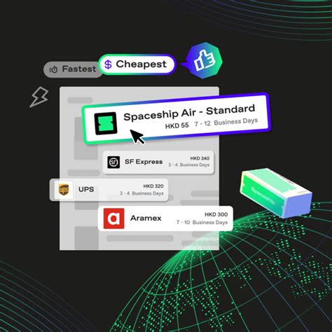 Spaceship 1 鍵比較運費 國際速遞、網店物流，一個平台出貨本地及海外，用戶尊享獨家運費折扣