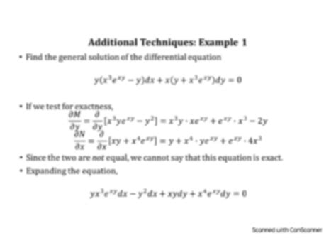 Solution Differential Equation Solution By Inspection Studypool