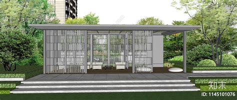 现代住宅小区景观廊架su模型下载【id1145101076】知末su模型网