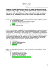 ANSC Exam Spring With Answers ANSC Exam I Tuesday Feb Name Make