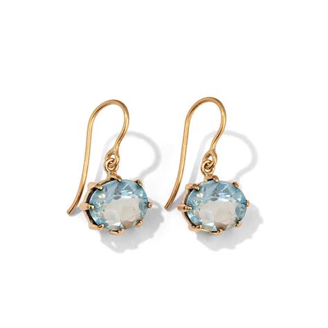 Marie Blue Topaz Earring In Gold Kerry Rocks Jewellery