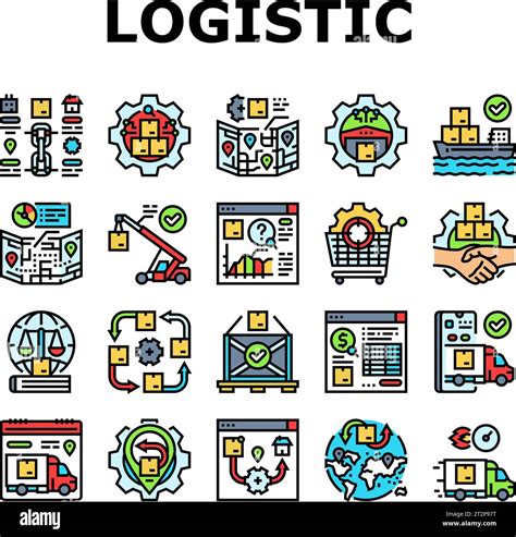 Logistics Manager Warehouse Icons Set Vector Stock Vector Image And Art