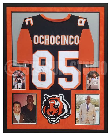 Chad Ochocinco Johnson Autographed Framed Bengals Black Jersey The