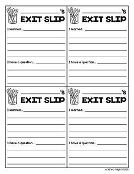 Open Ended Exit Tickets Quick Informal Assessments Or Exit Slips For Planning Writing Rubric
