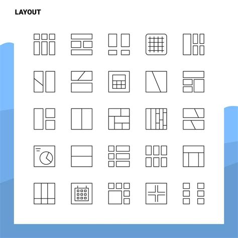 Set Of Layout Line Icon Set 25 Icons Vector Minimalism Style Design Black Icons Set Linear