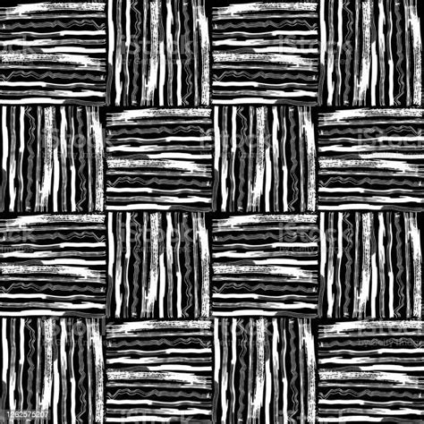 매끄러운 패턴 화이트 블랙 스퀘어 라인 분필 그리드 디자인 추상적 인 간단한 스칸디나비아 스타일의 배경 그런지 질감 계절의 추세