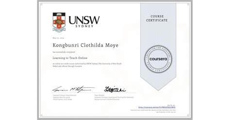 Kongbunri Clothilda Moye On Linkedin Completion Certificate For Learning To Teach Online