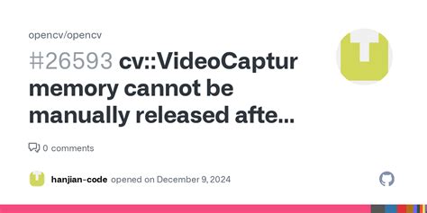 Cvvideocapture Memory Cannot Be Manually Released After Reading Video