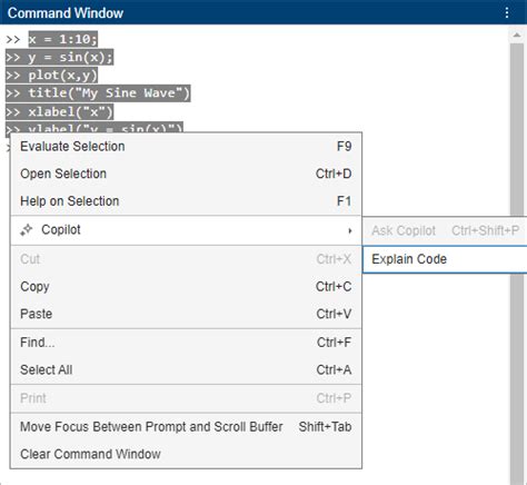 Explain Code Using Matlab Copilot Matlab And Simulink