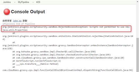Jenkins Groovy RejectedAccessException John Wu S Blog