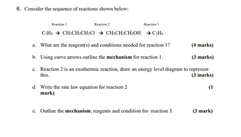 Solved Consider The Sequence Of Reactions Shown Below A Chegg