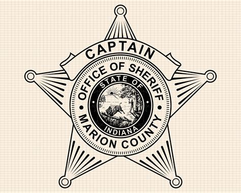 Marion County Sheriff Captain Badge Svg Bundle State Of Indiana Logo