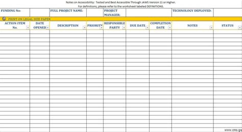 10 free sample action log templates printable samples