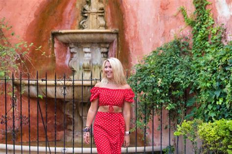 Beautiful Young Blonde Girl From The United States Is Sightseeing In