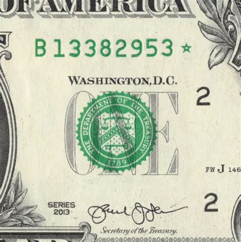 B Star Note One Dollar Bill B13382953 New York Pack Note Print Run 5 £