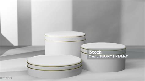 최소한의 디자인으로 제품을 배치하기위한 연단 디스플레이 쇼케이스의 3d 렌더링 일러스트레이션 연단 무대 쇼케이스 0명에 대한 스톡 사진 및 기타 이미지 Istock