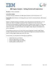 IBM Cognos Analytics Data Exploration Workshop Course Hero