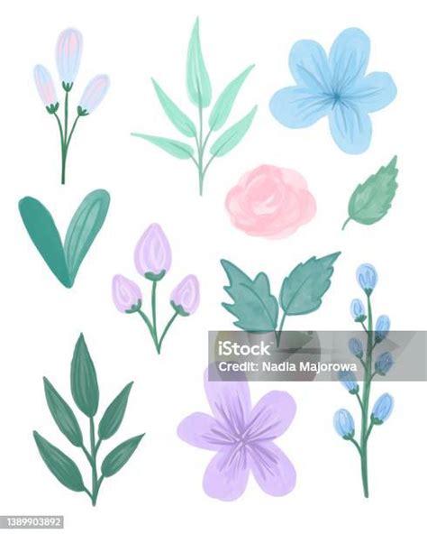 나뭇잎과 꽃그림 수채화와 다채로운 꽃 컬렉션 초대장 결혼식 또는 인사말 카드에 대한 봄 또는 여름 디자인 0명에 대한 스톡 벡터