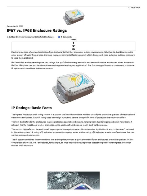 Ip67 Vs Ip68 Enclosure Ratings Polycase Pdf