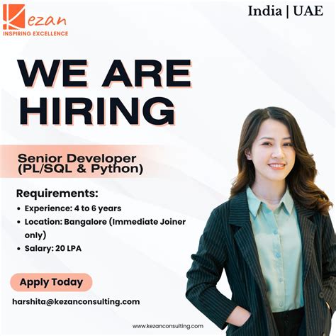 developerjobs plsql python bangalorejobs immediatejoiner kezan inc