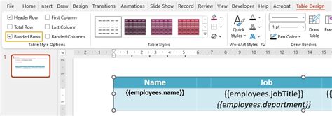 Tables In Pptx Templates — Plumsail Documents Documentation