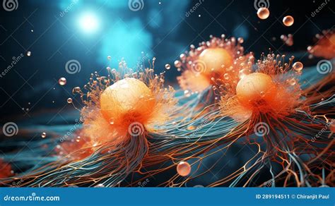 High Scale Magnification Unveils Cancer Cells Anatomy Stock Illustration Illustration Of
