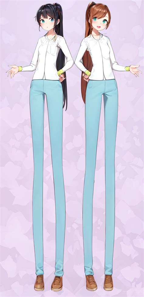 226cm Long Legs Two Tall Anime Girls By Gooseandswan22 On Deviantart