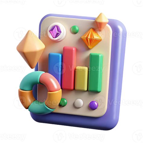 Dramatic Contemporary Colorful Chart Icon Cutout For Data Visualization