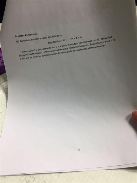Solved Problem Points A Consider A Random Process Chegg