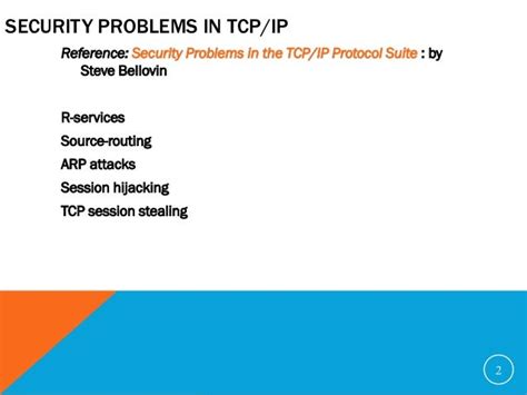 security problems in tcp ip