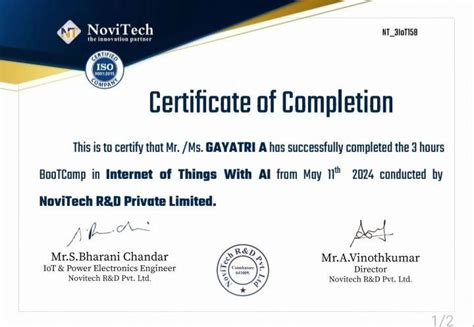 Gayatri A On Linkedin Happy To Share My Learning On Internet Of Things With Ai Through