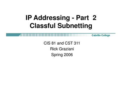 PPT IP Addressing Part Classful Subnetting PowerPoint Presentation ID