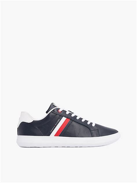 Essential Leather Cupsole Trainers Blue Tommy Hilfiger